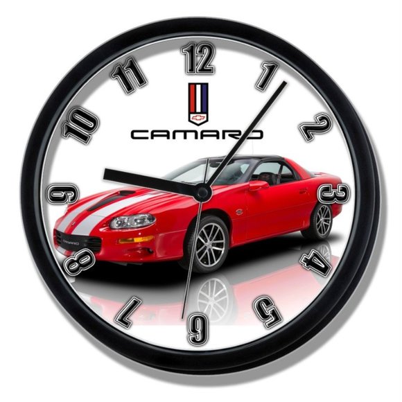 Clock | Wall Decor | Chevrolet Camaro 35th Anniversary Ss Red Clock New ...